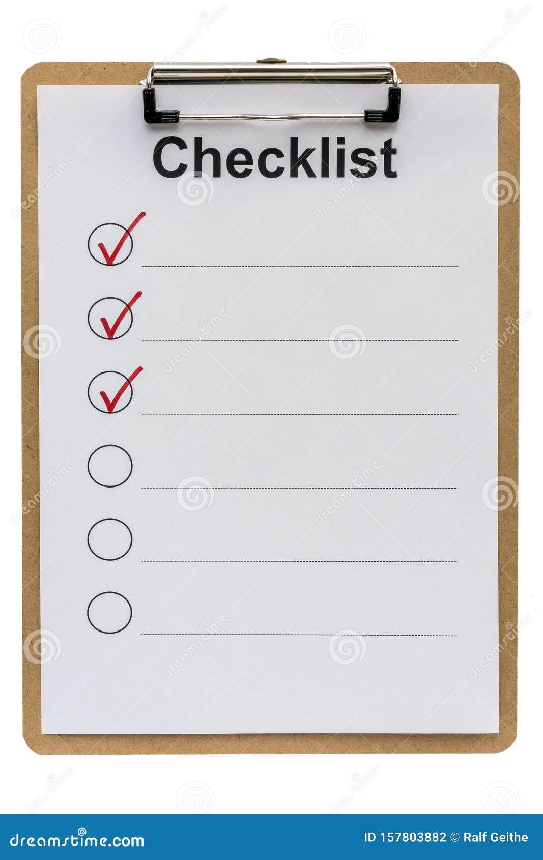 Half Checked Checklist Against White Background As a Template for ...