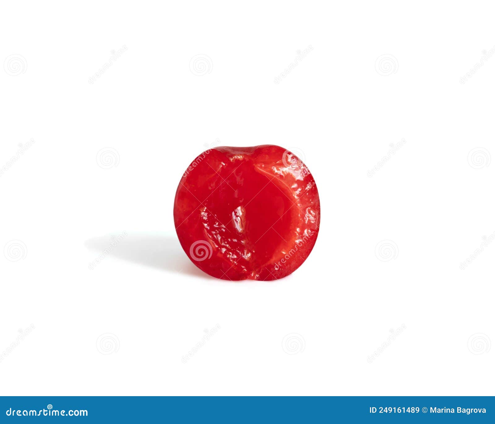 Half of a Cherry Isolated on a White Background Closeup Stock Image ...