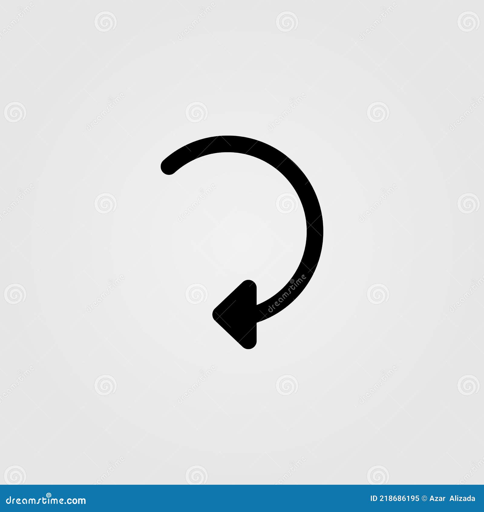Half Circle Arrow Icon in Line Design Style. Vector Illustration Stock ...