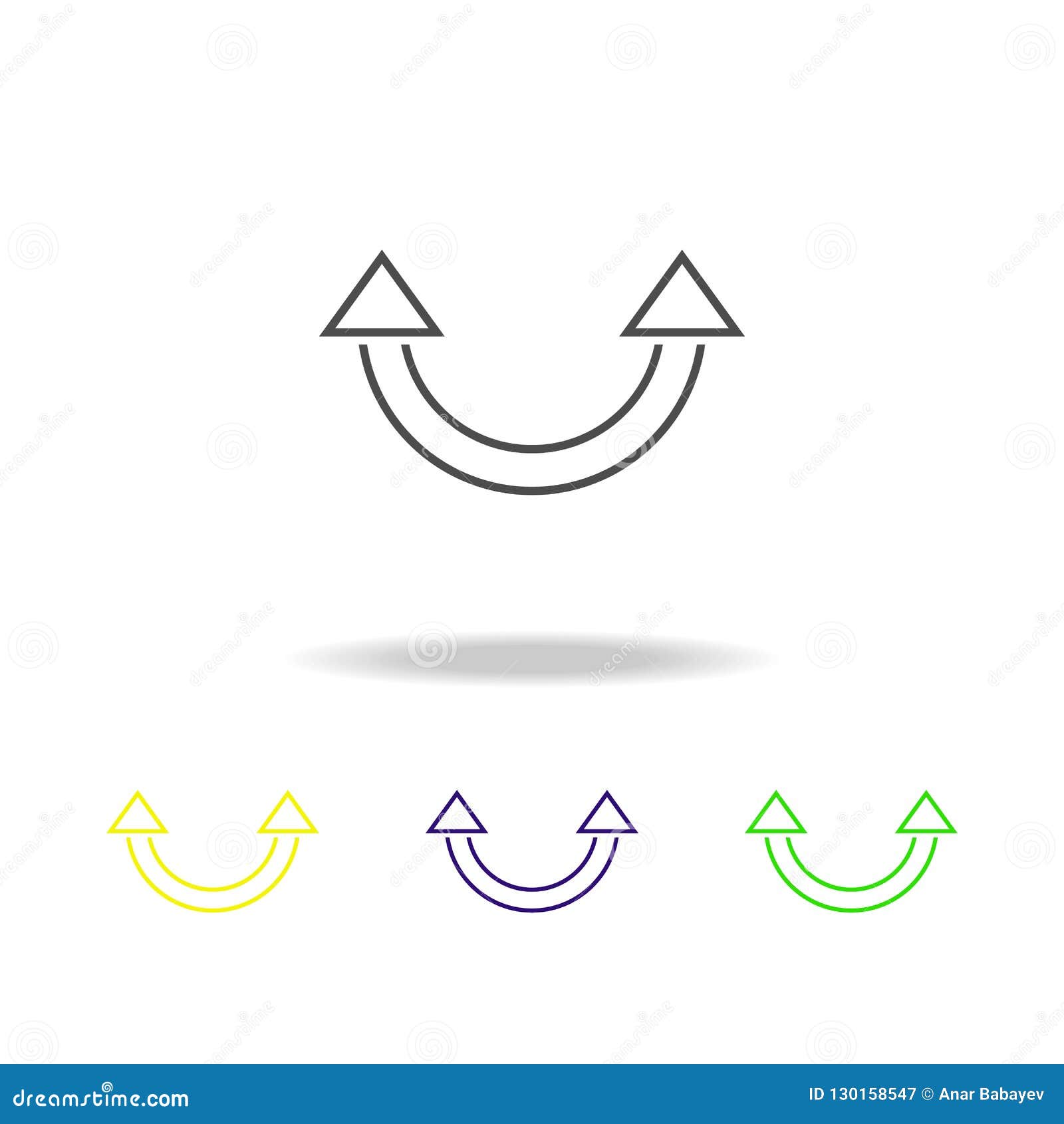 Half Circle Arrows Multicolored Icons. Thin Line Icon for Website ...