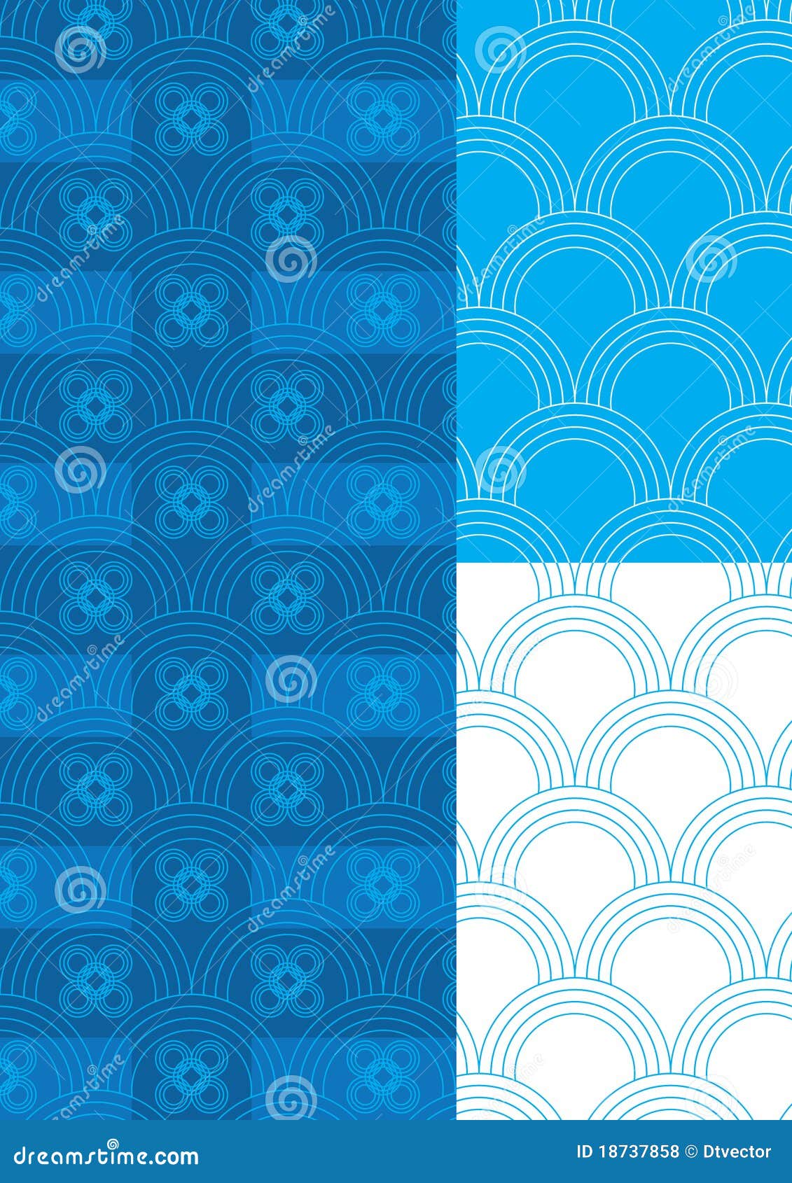 Half Circle Blue Theme Pattern Seamless_eps Stock Vector - Illustration ...