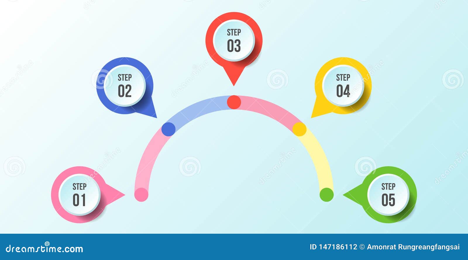 Half Circle Chart, Timeline Infographic Templates Stock Vector ...