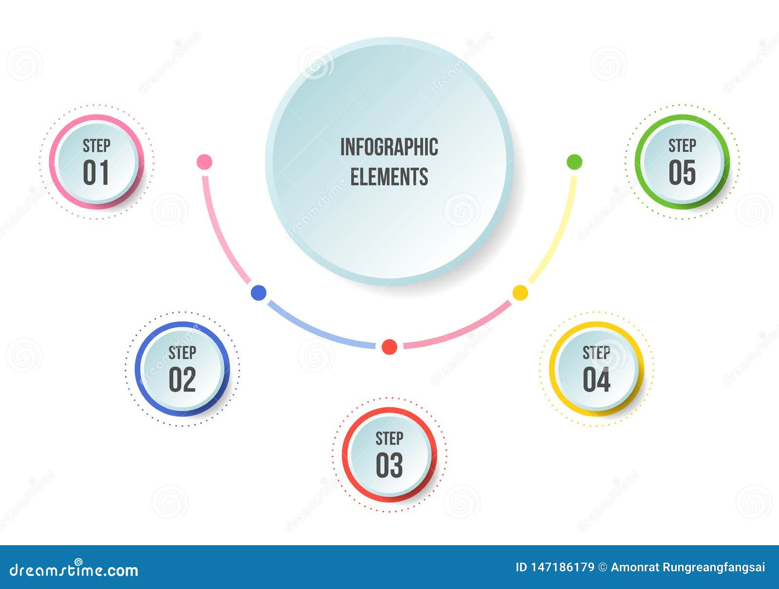 Half Circle Chart, Timeline Infographic Templates Stock Vector ...