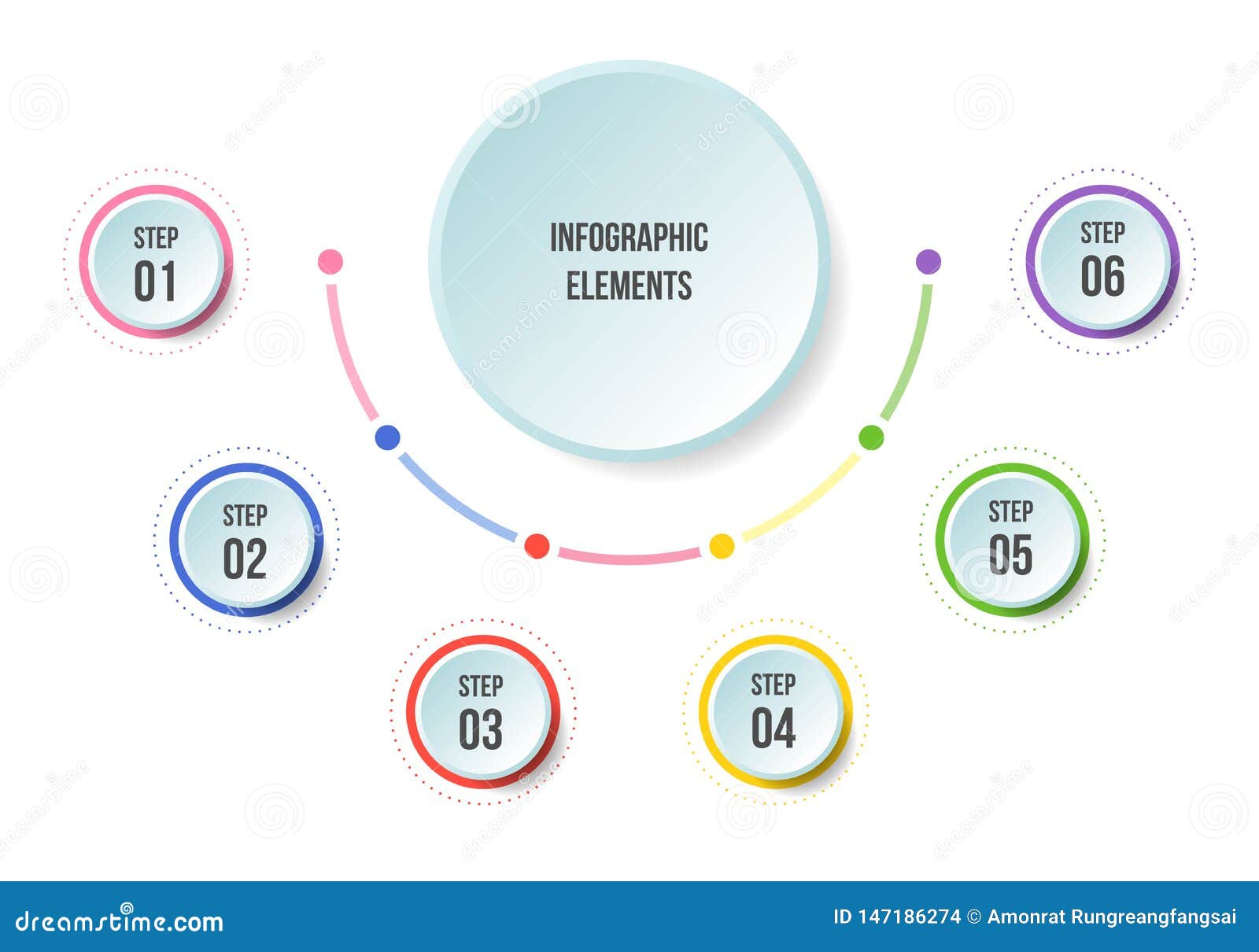Half Circle Chart, Timeline Infographic Templates Stock Vector ...