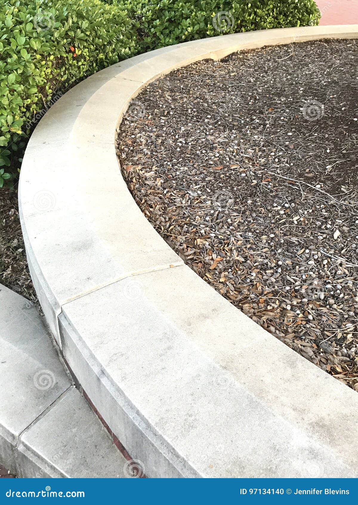 Half Circle Concrete Landscaping Stock Photo - Image of summer, white ...
