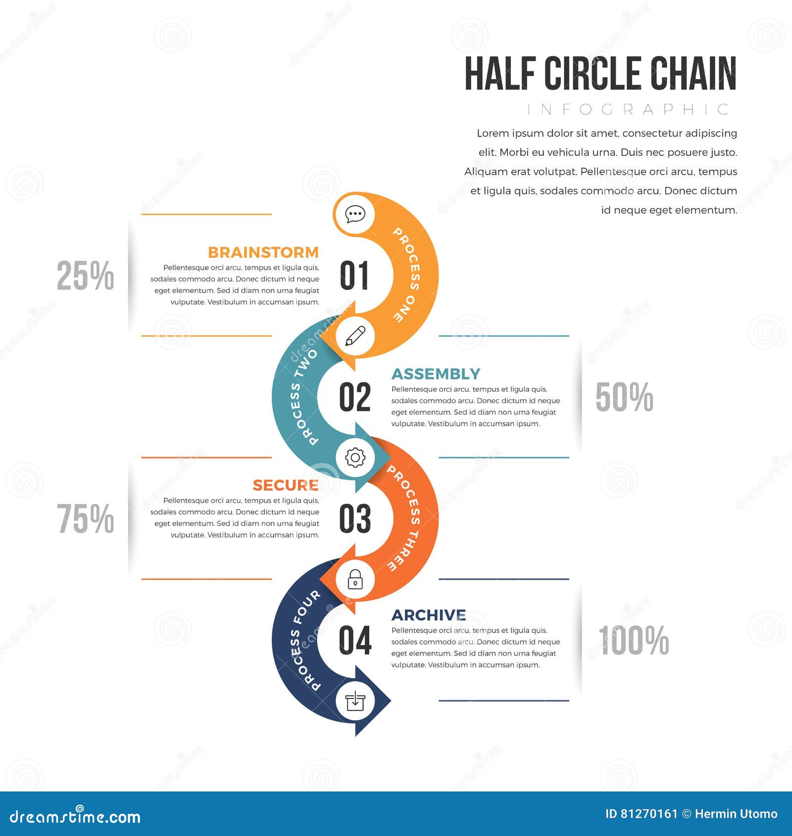 Half Circle Infographic stock vector. Illustration of infographic ...