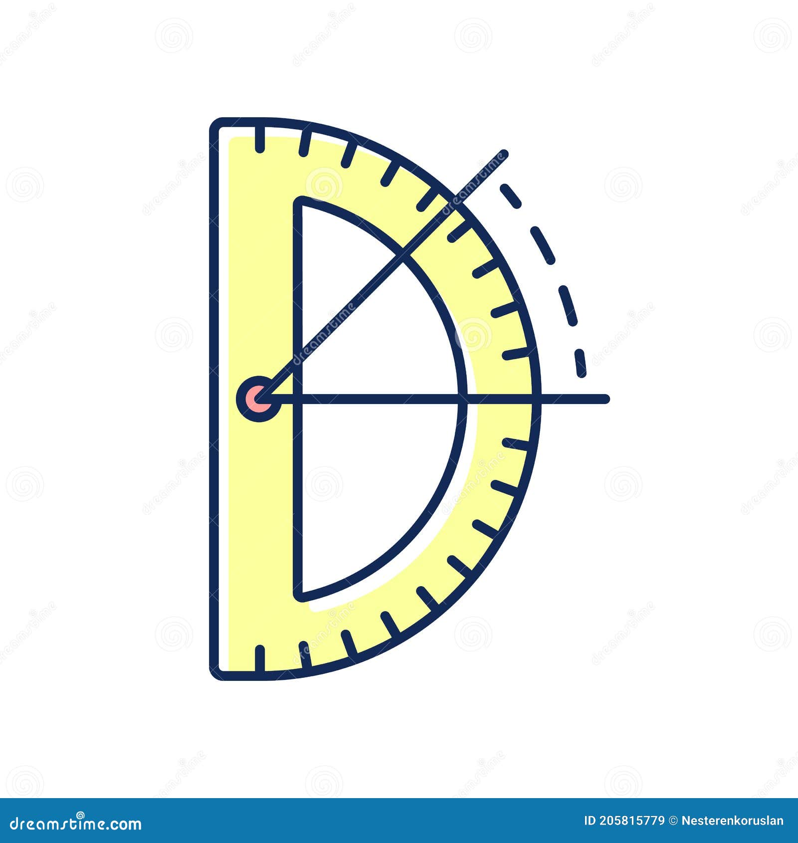 Protractor Color Icon. Ruler For Measuring Degree Symbol, Gradient Style Pictogram On White ...