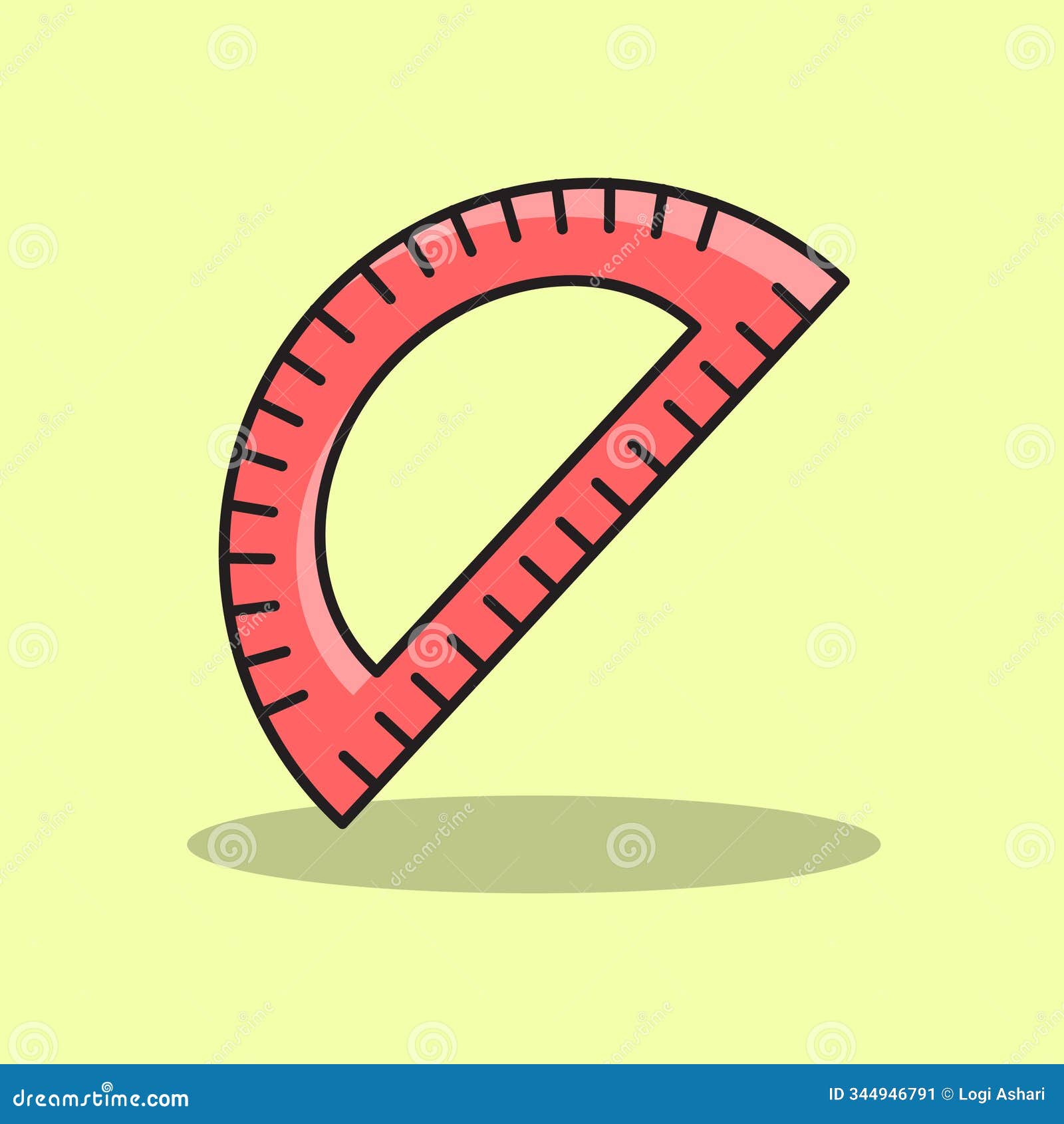 Half Circle Ruler Vector Design Stock Illustration - Illustration of ...