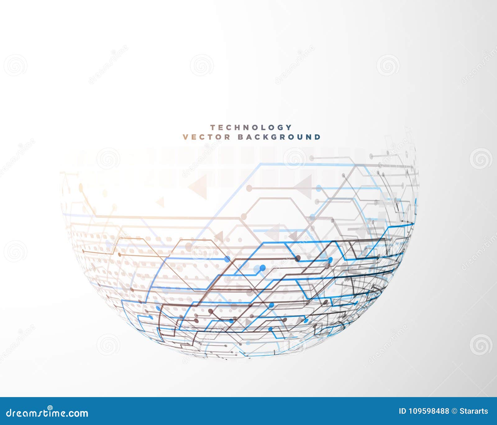 Half Circle Technology Circuit Mesh Diagram Stock Vector - Illustration ...