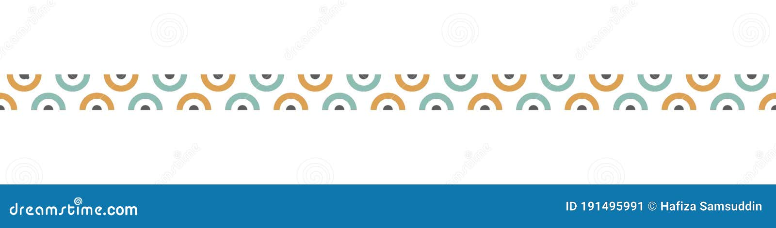 Half Circular Pattern Border Design. Vector Illustration Decorative ...