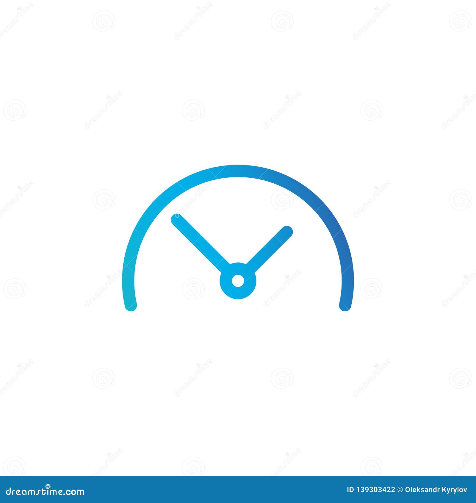 Half Clock, Linear Icon. Vector Illustration Isolated on White ...