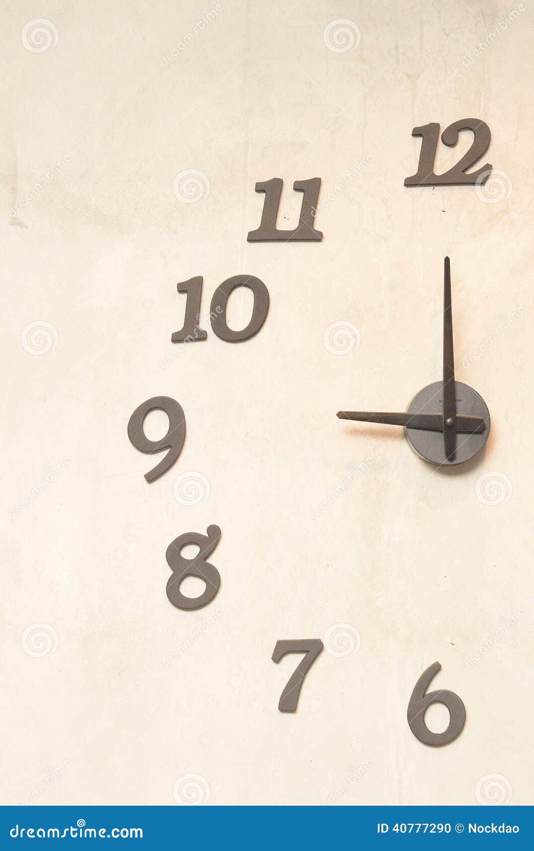 Half clock on wall stock photo. Image of tick, morning - 40777290