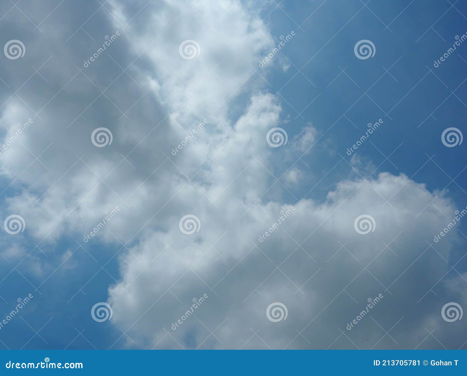 A Half of Clouds on Blue Sky Background Stock Image - Image of cotton ...