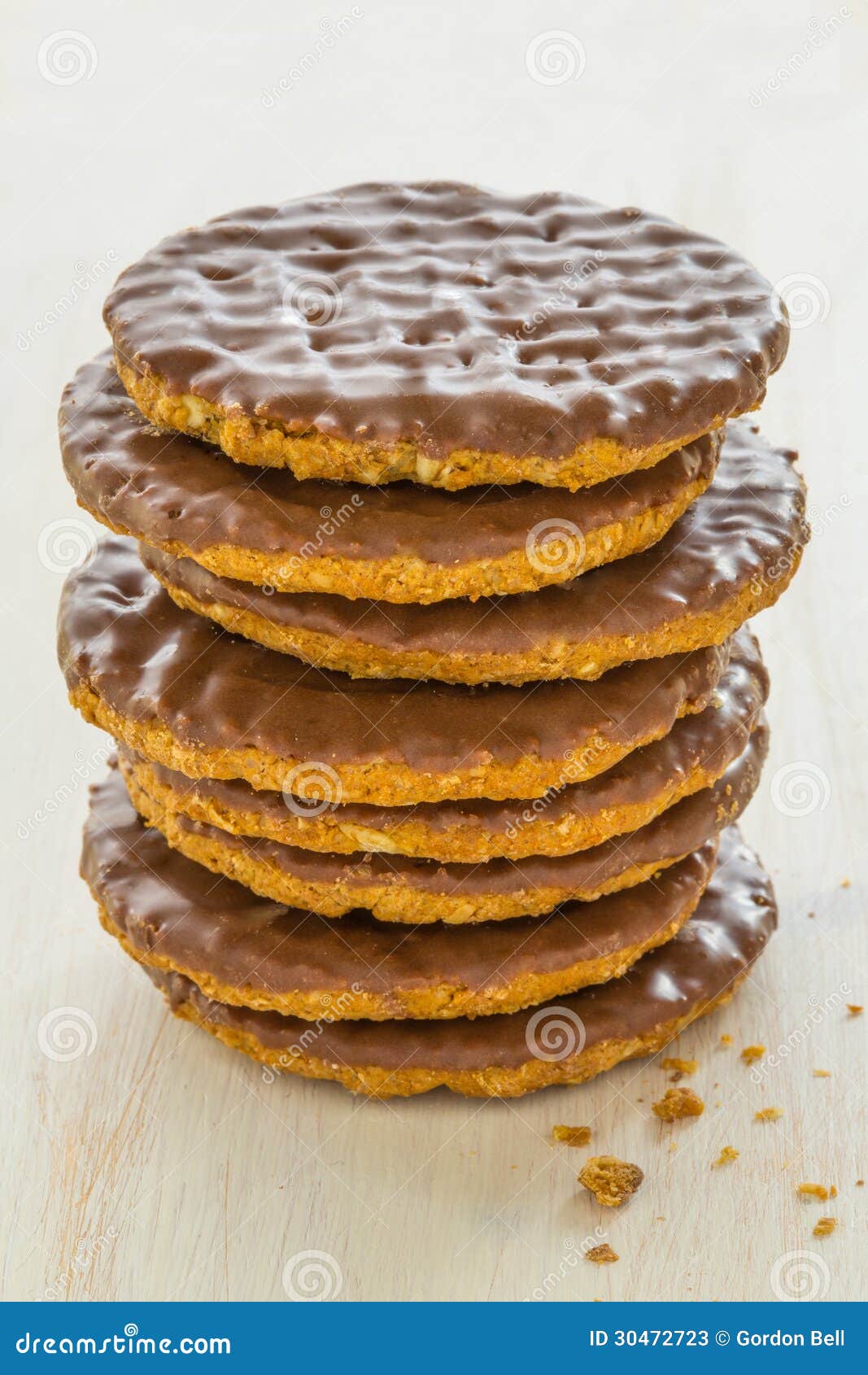 Half Coated Chocolate Biscuits Stock Image - Image of tower, coated ...