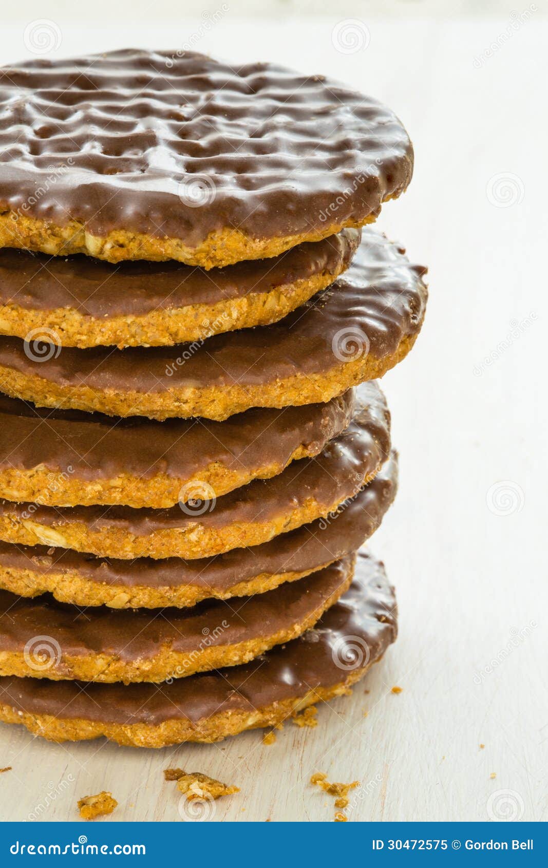 Half Coated Chocolate Biscuits Stock Image - Image of tower, stack ...