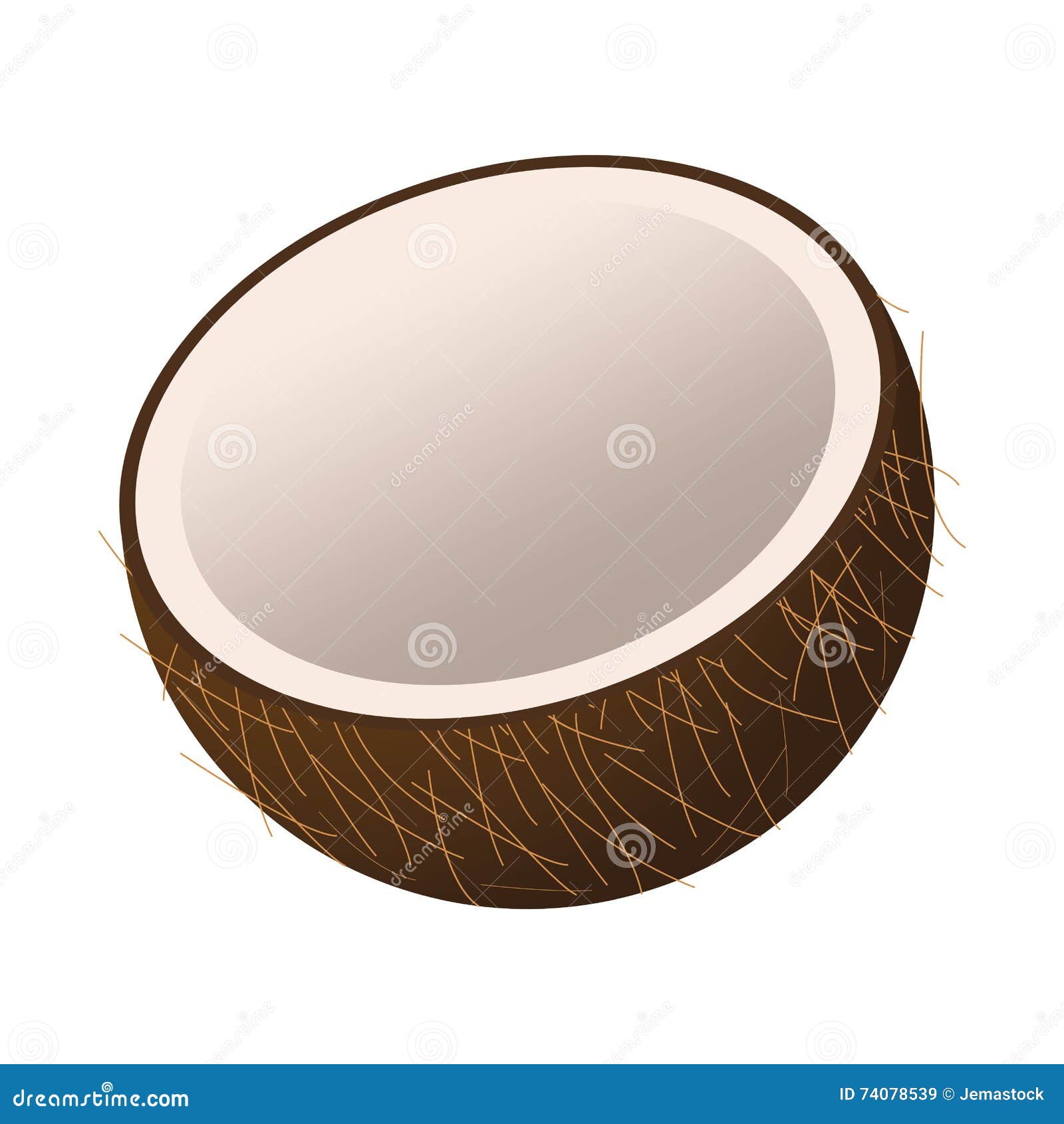 Half coconut icon stock illustration. Illustration of coconut - 74078539