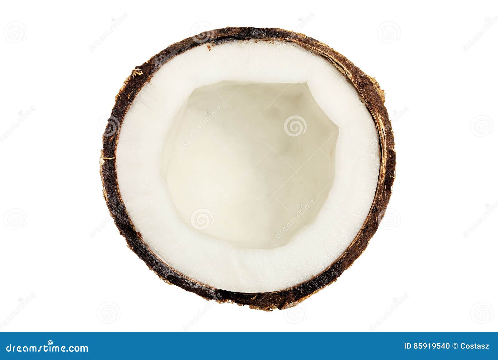 Half a coconut stock photo. Image of food, fruit, single - 85919540