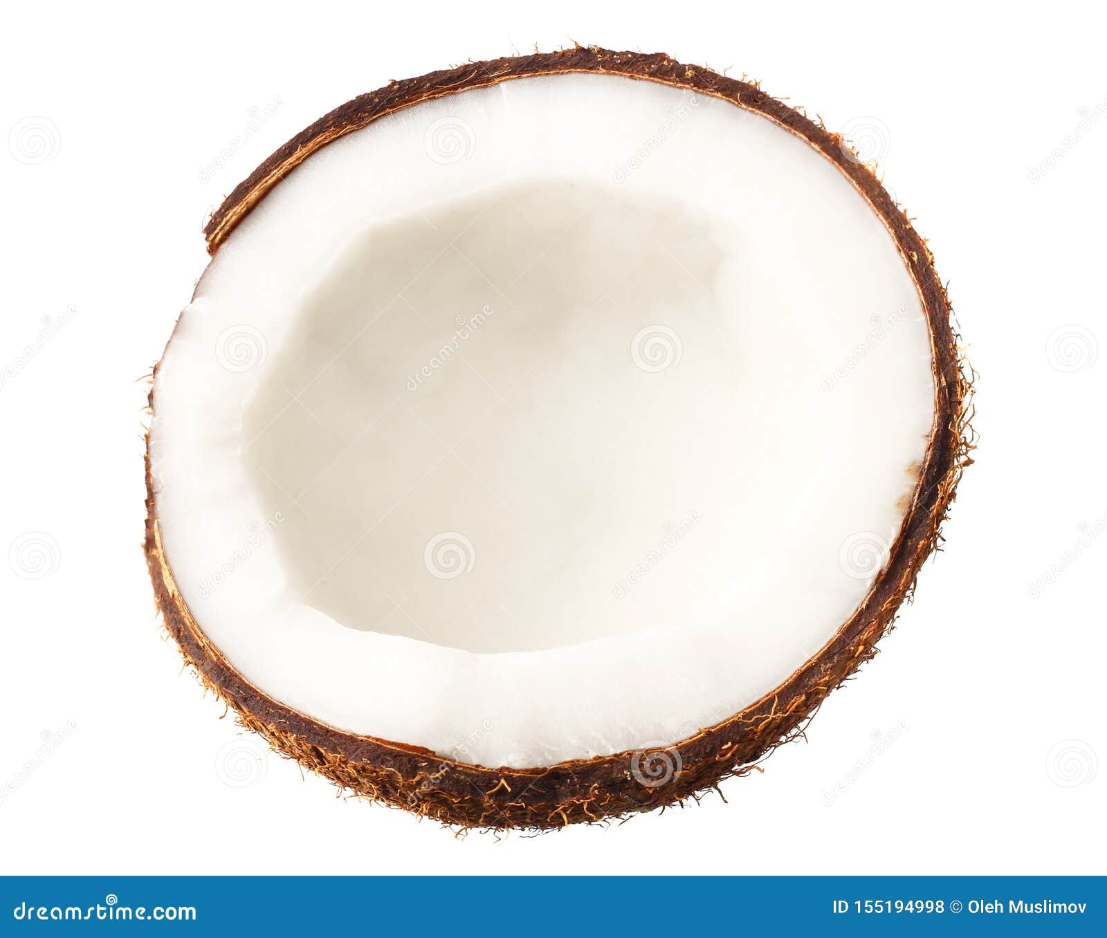 Half of Coconut Isolated on White Background Stock Photo - Image of ...