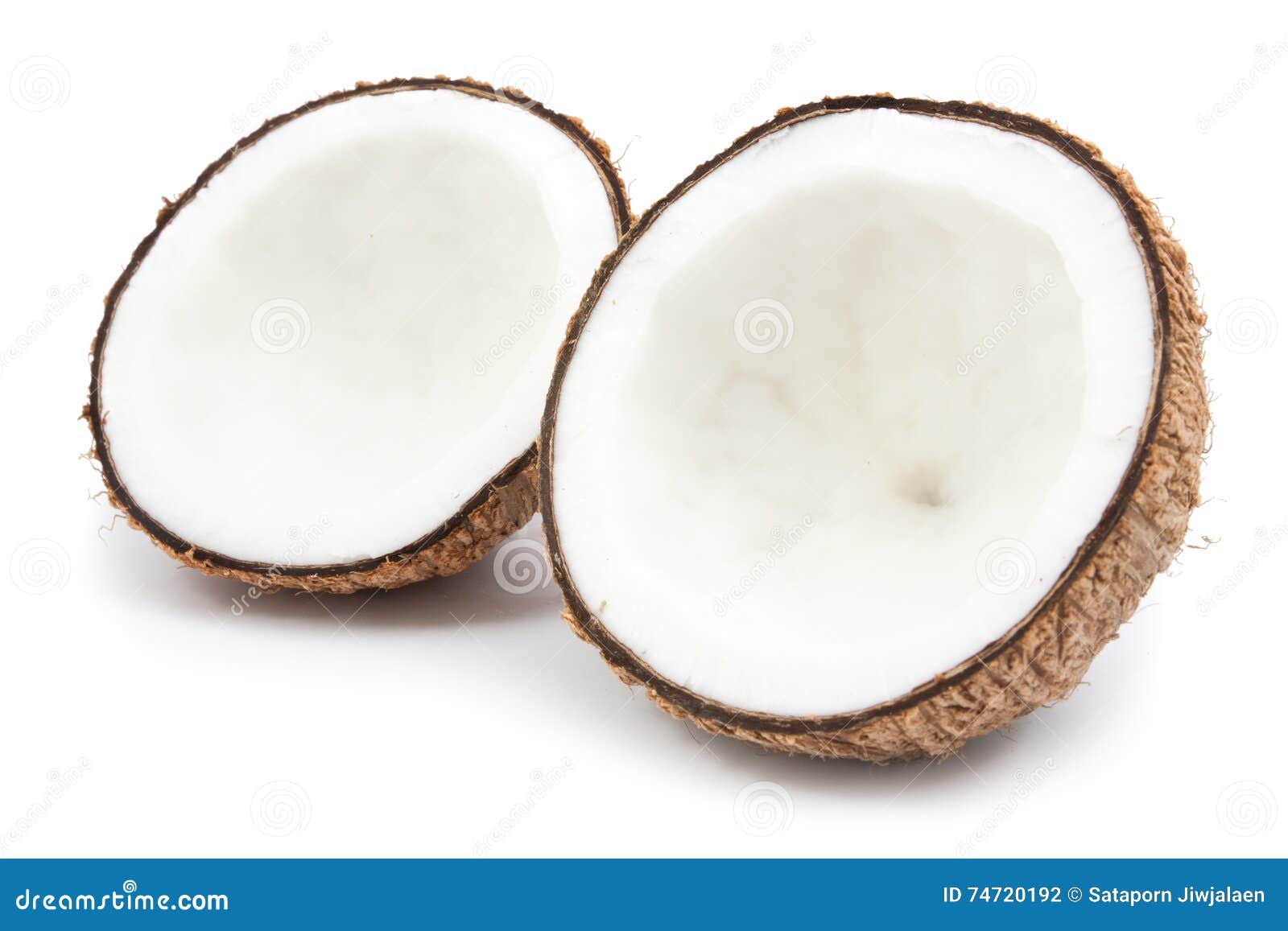 Half coconut isolated stock photo. Image of life, healthy - 74720192