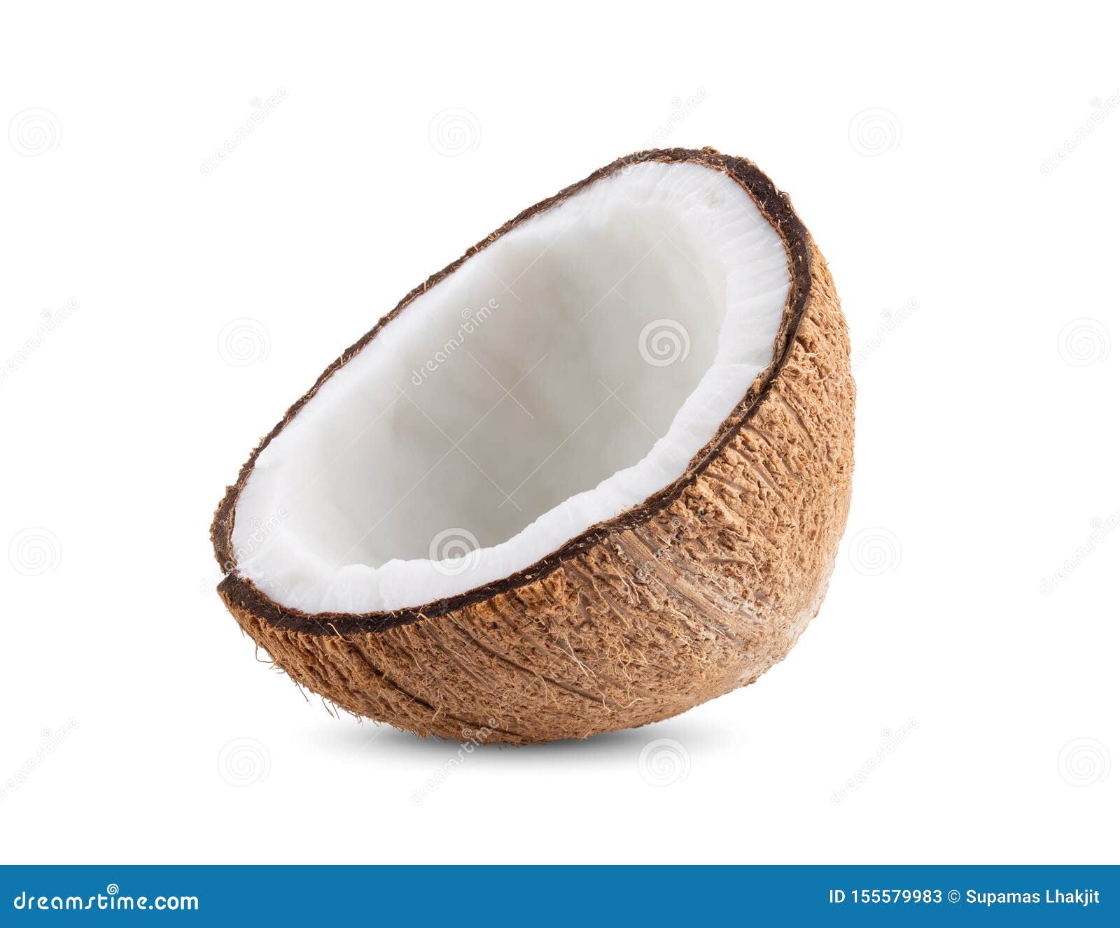 Half Coconut Isolated on White Background Stock Image - Image of fresh ...