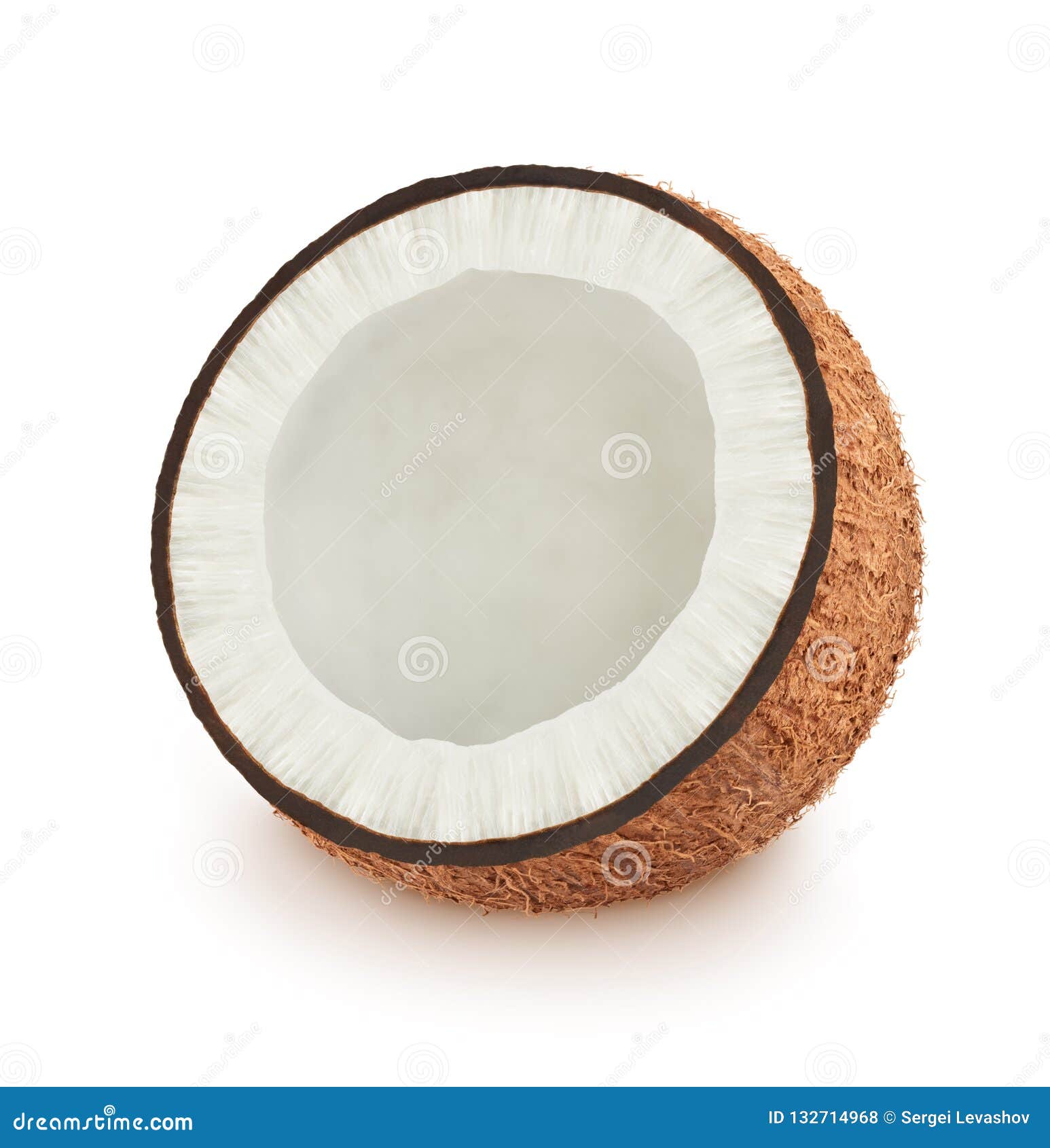 Half of Coconut Isolated on a White. Stock Photo - Image of advertising ...