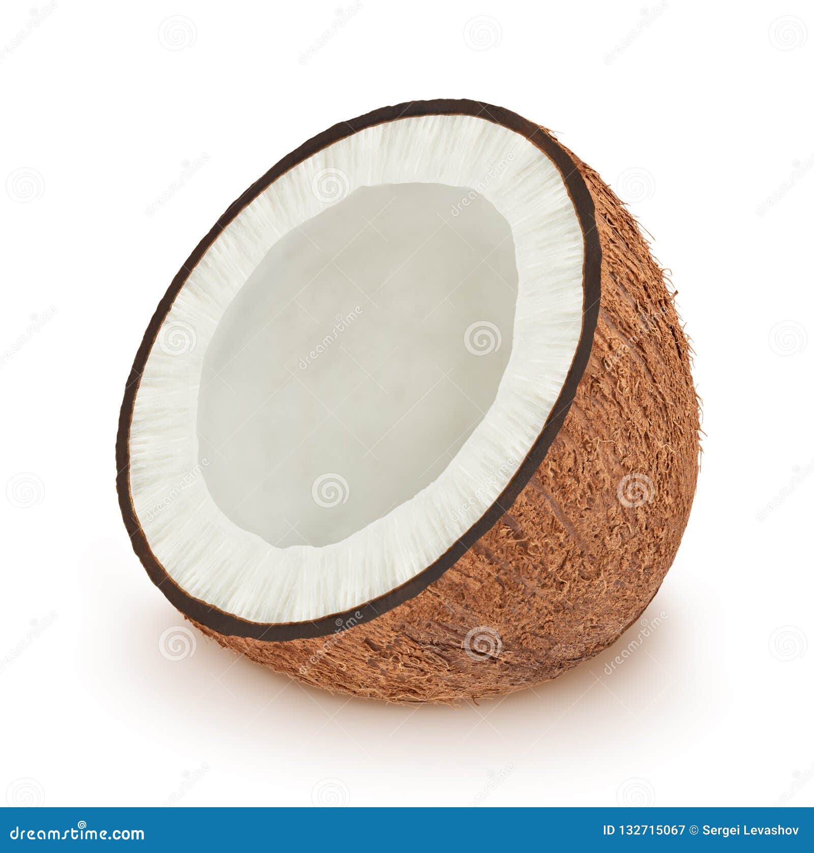 Half of Coconut Isolated on a White. Stock Image - Image of clipping ...