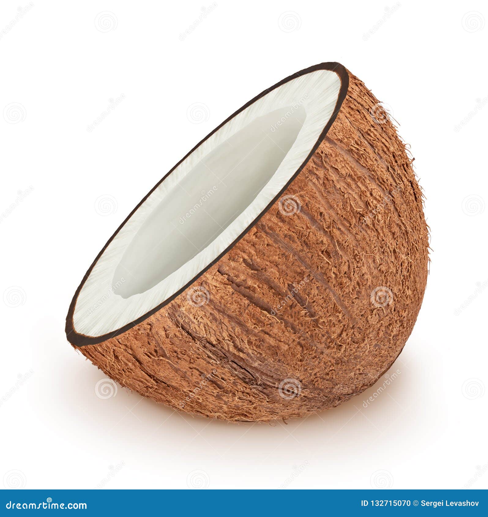 Half of Coconut Isolated on a White. Stock Photo - Image of design ...