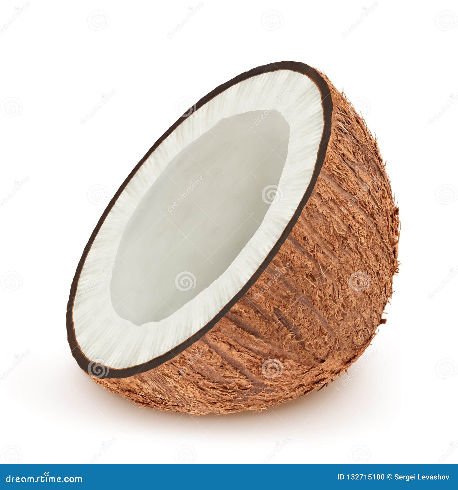 Half of Coconut Isolated on a White. Stock Photo - Image of ingredient ...