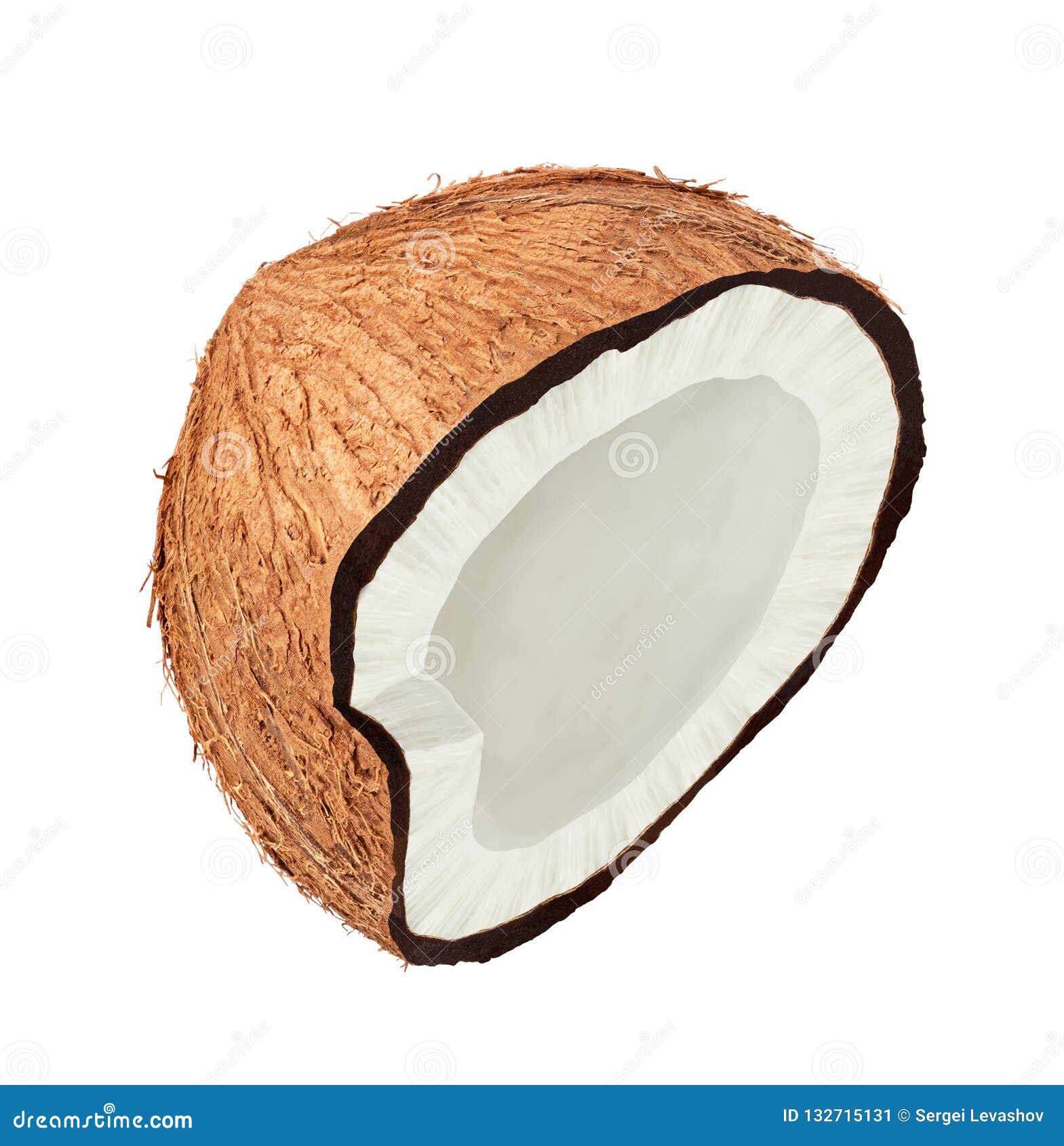 Half of Coconut Isolated on a White. Stock Image - Image of coconut ...