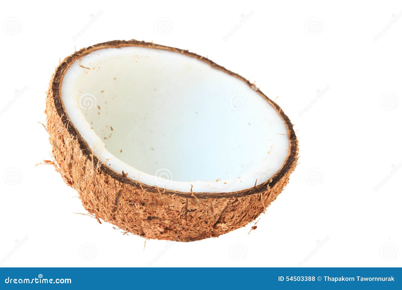 Half Coconut Top View Isolated Stock Photo - Image of fresh, eating ...