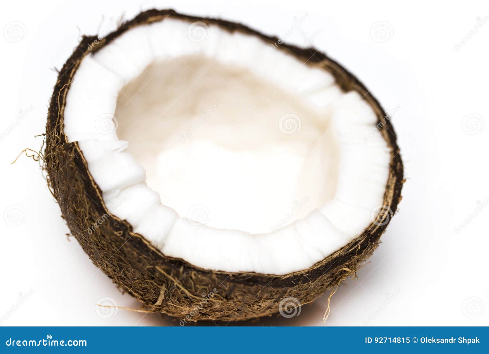 Half Coconut Top View Isolated on White Stock Image - Image of ...
