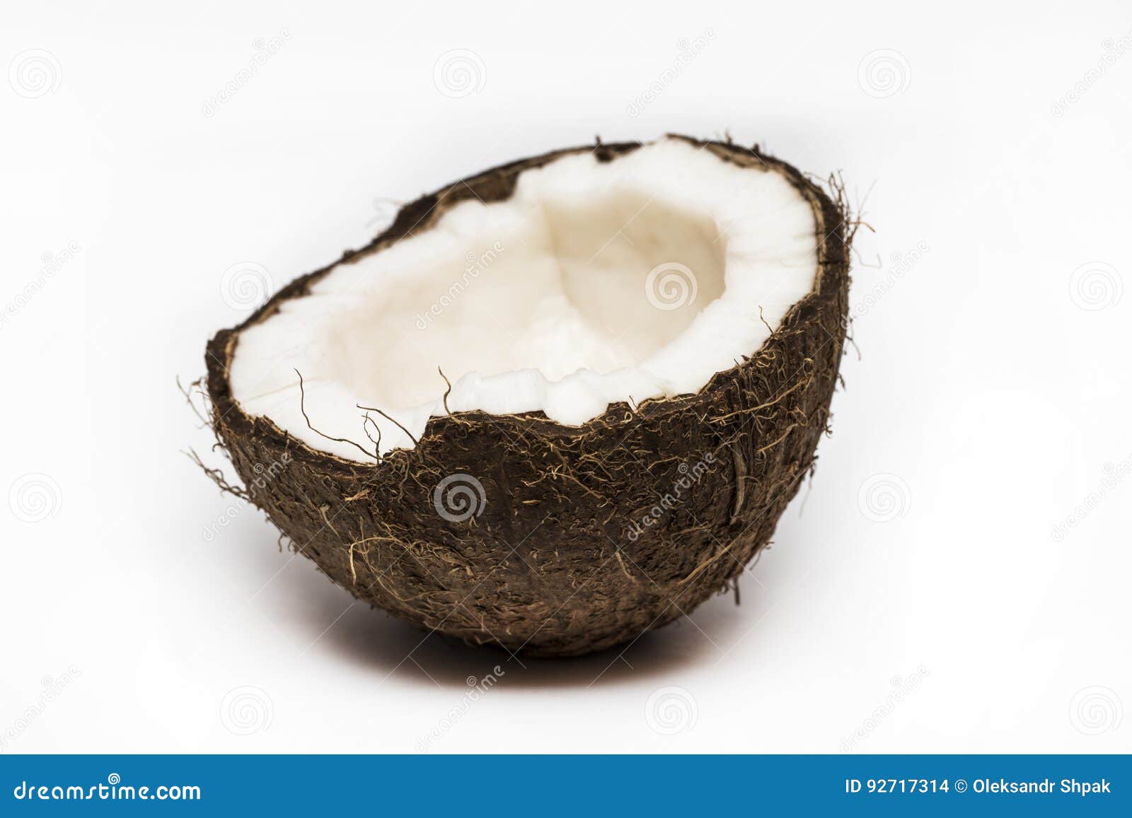 Half Coconut Top View Isolated on White Stock Photo - Image of dieting ...