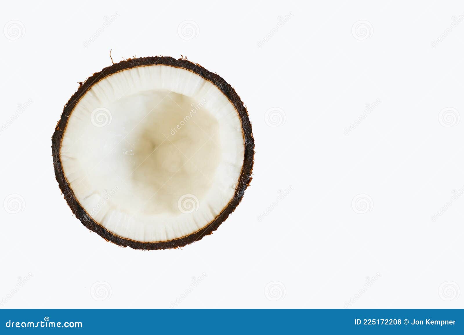 Half of Coconut Top View on White Background Stock Photo - Image of ...