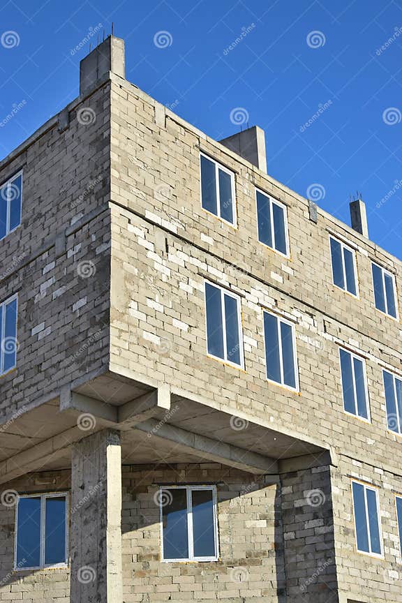 A half-completed building stock photo. Image of street - 51786614