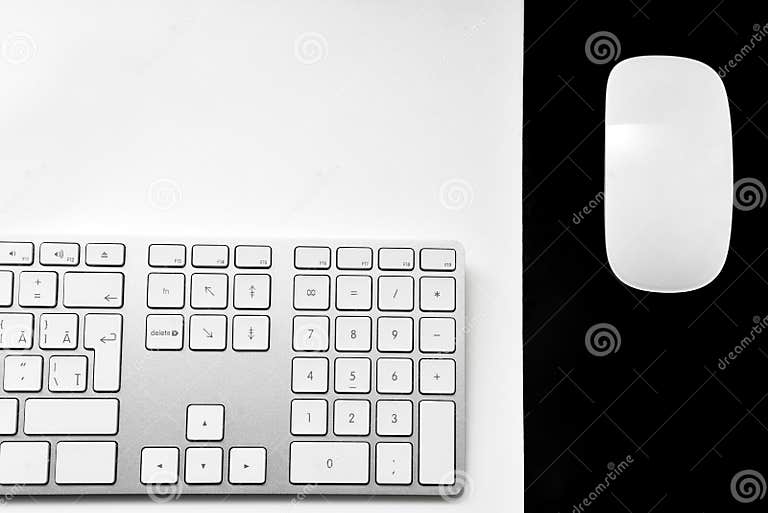 Half Computer Keyboard and Smart Mouse Stock Photo - Image of mouse ...