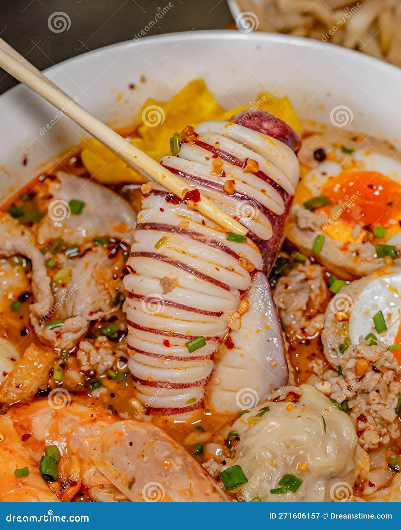 Half Cooked Spicy Stir-fried Seafood Very Taste Stock Image - Image of ...