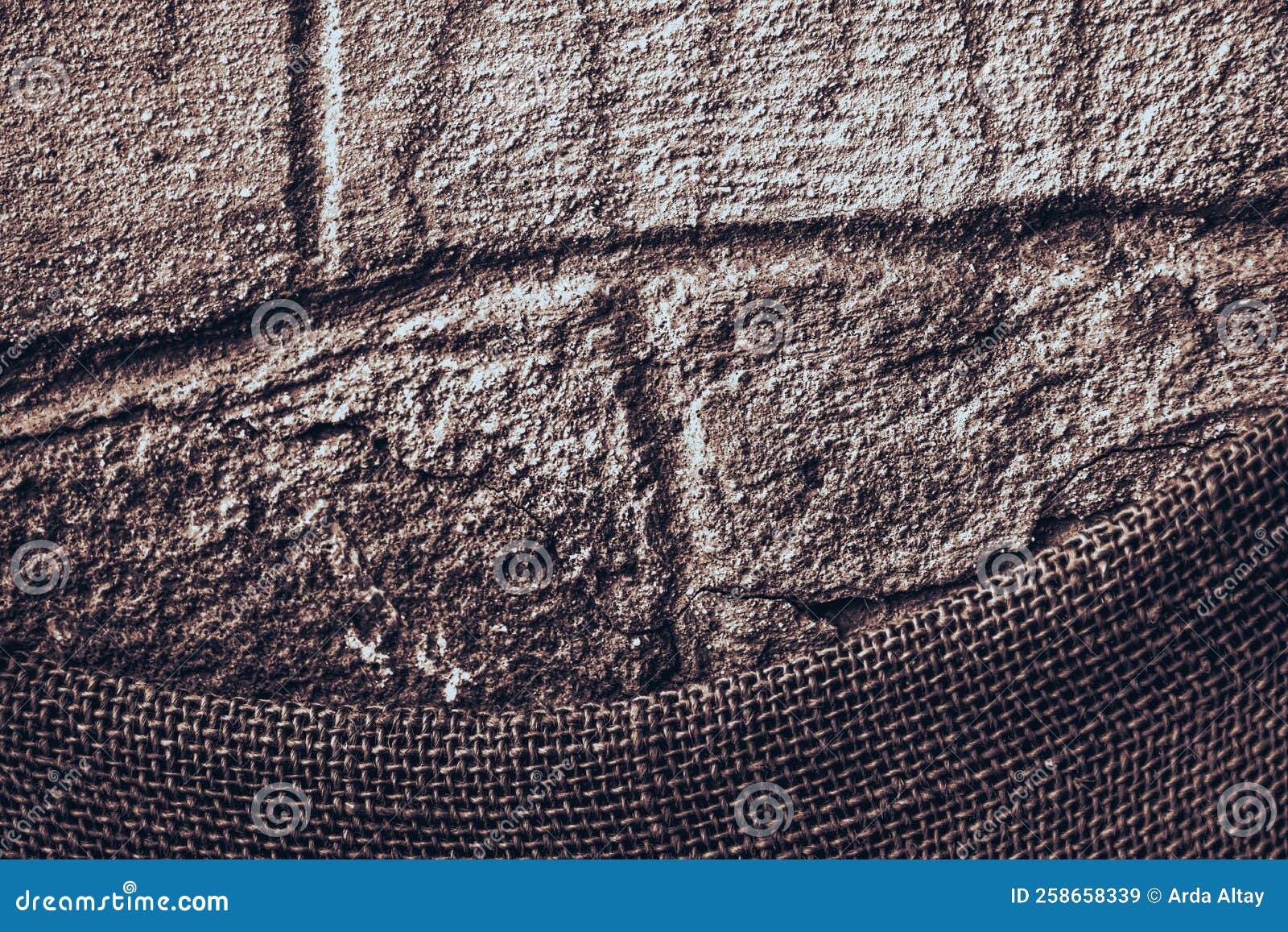 A Half Covered Sack on a Stone Wall, Dramatic Surface View. Stock Image ...