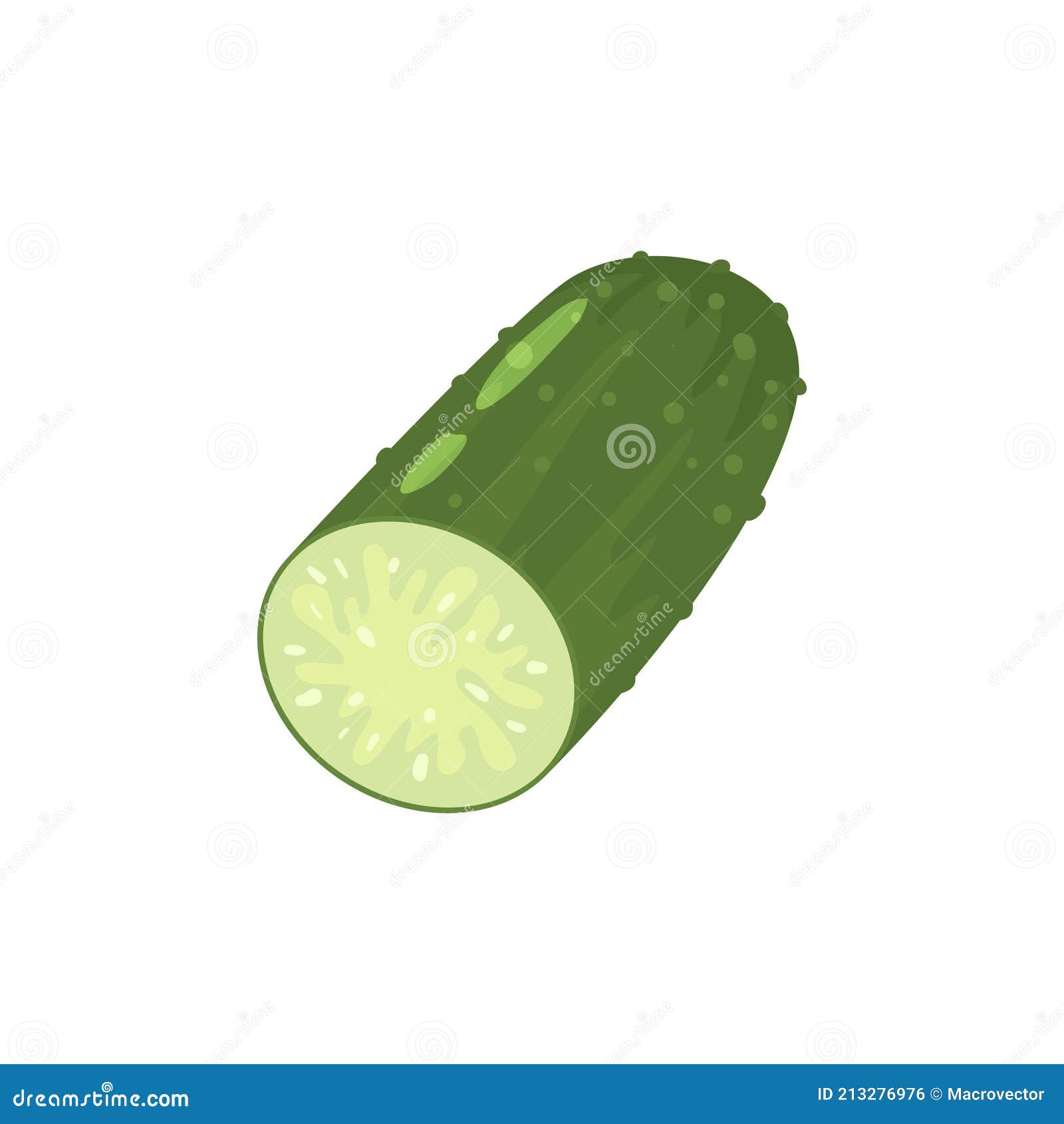 Half Cucumber Flat Composition Stock Vector - Illustration of cucumber ...