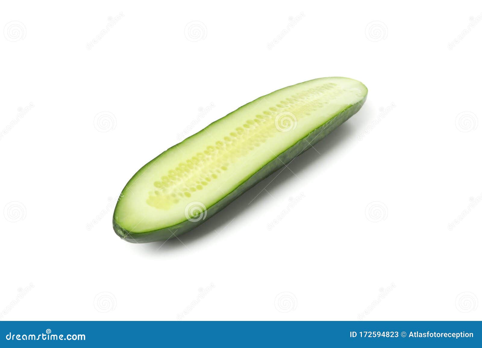Half of Cucumber Isolated on White Stock Image - Image of three, slice ...