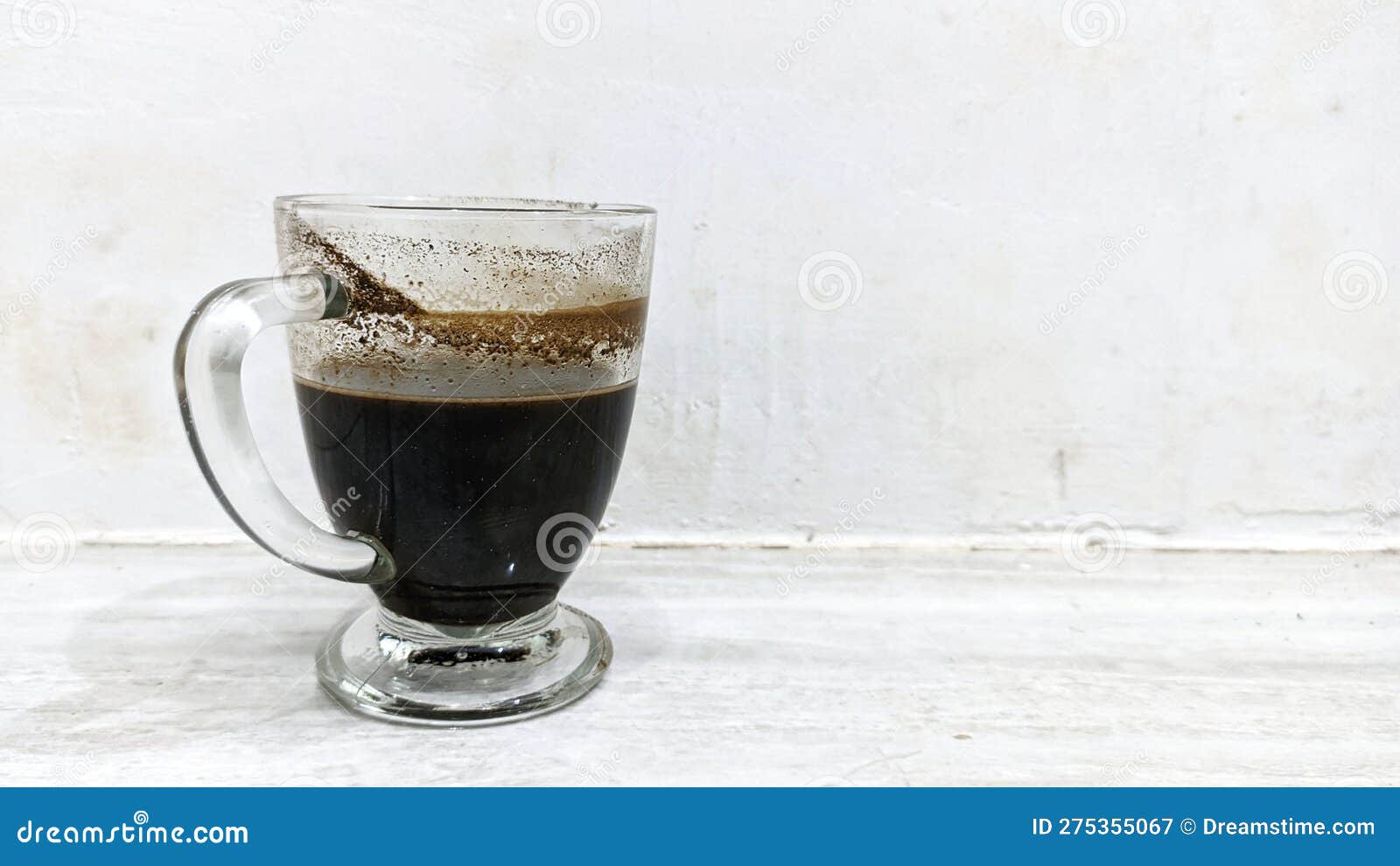 Half a cup of black coffee stock image. Image of coffee - 275355067