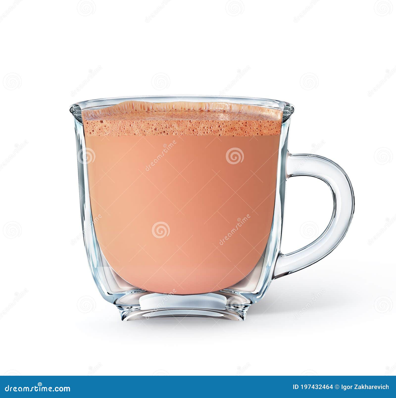 Half a Cup of Cocoa Drink. Vertical Cut of Cup with Cocoa Drink Stock ...