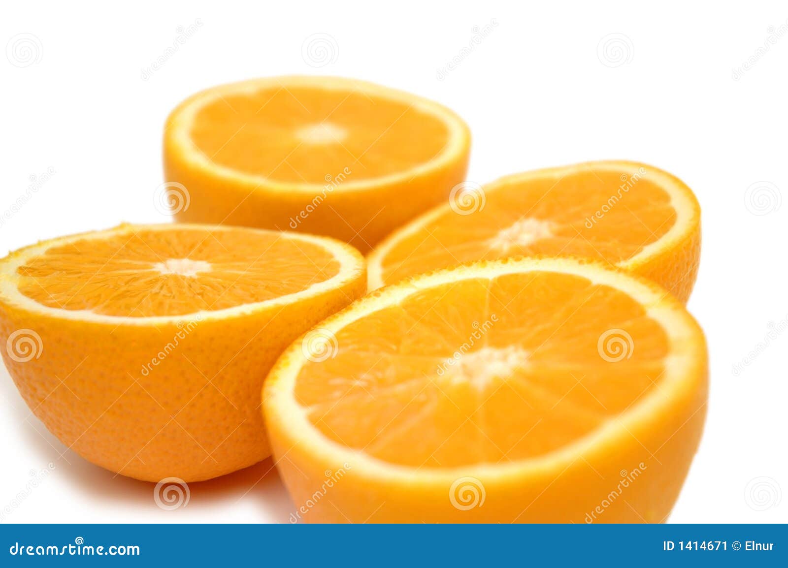 Half-cut Oranges Isolated on W Stock Image - Image of juicy, group: 1414671
