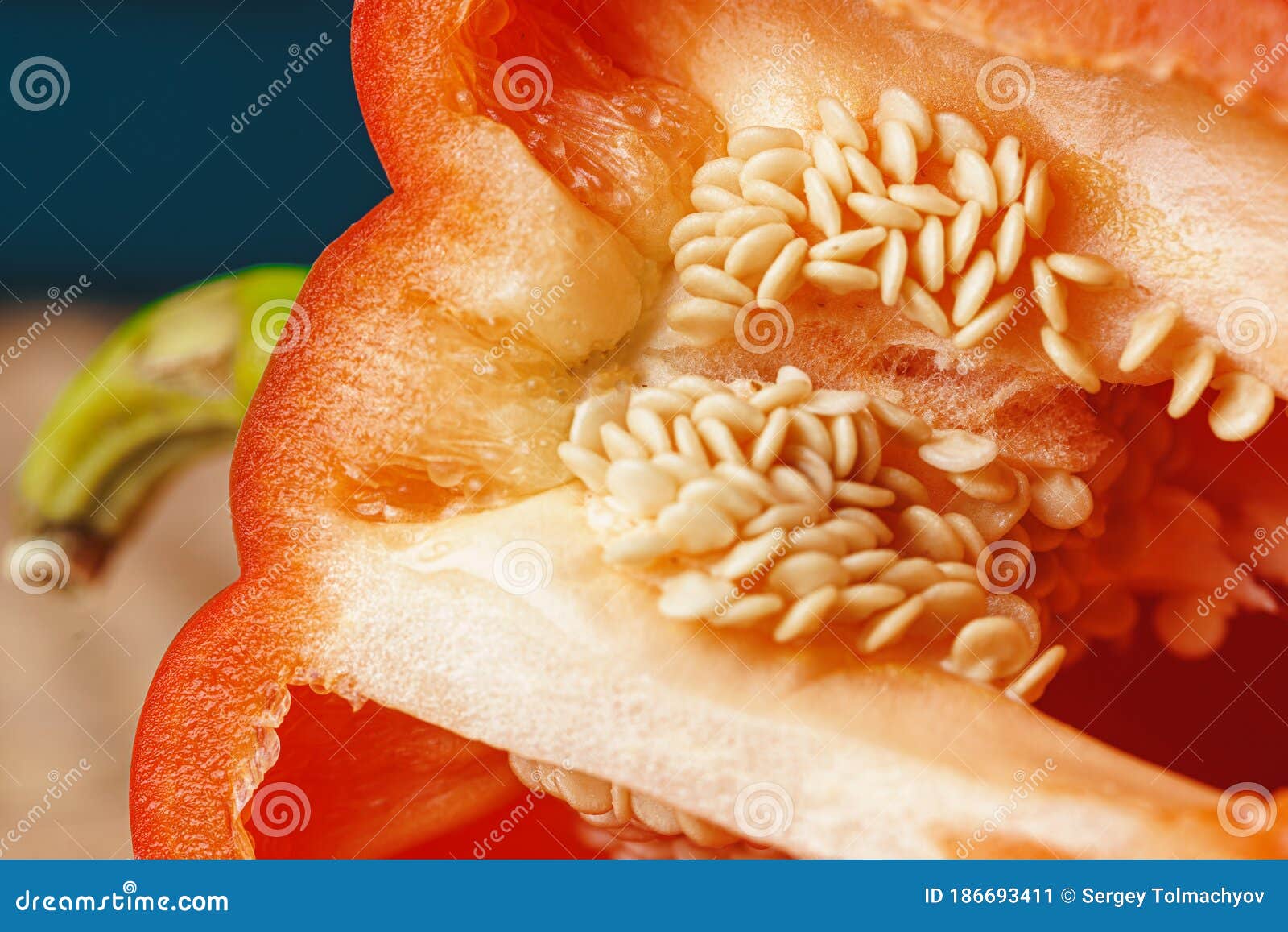 Half Cut Pepper on Wooden Table, Close Up Stock Image - Image of wood ...