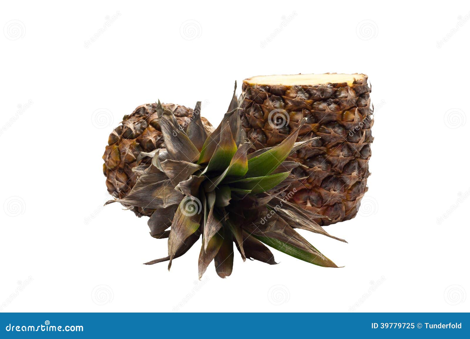 Half-cut Pineapple Isolated on White Stock Image - Image of ripe ...