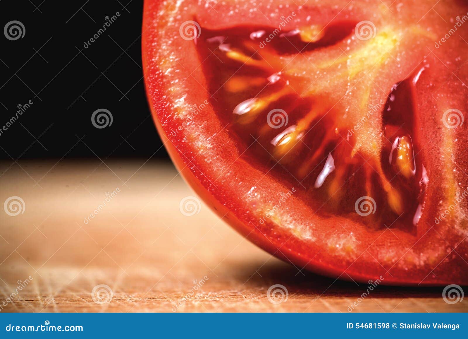 Half Cut Sliced of Fresh Tomato on Wood Table Stock Photo - Image of ...