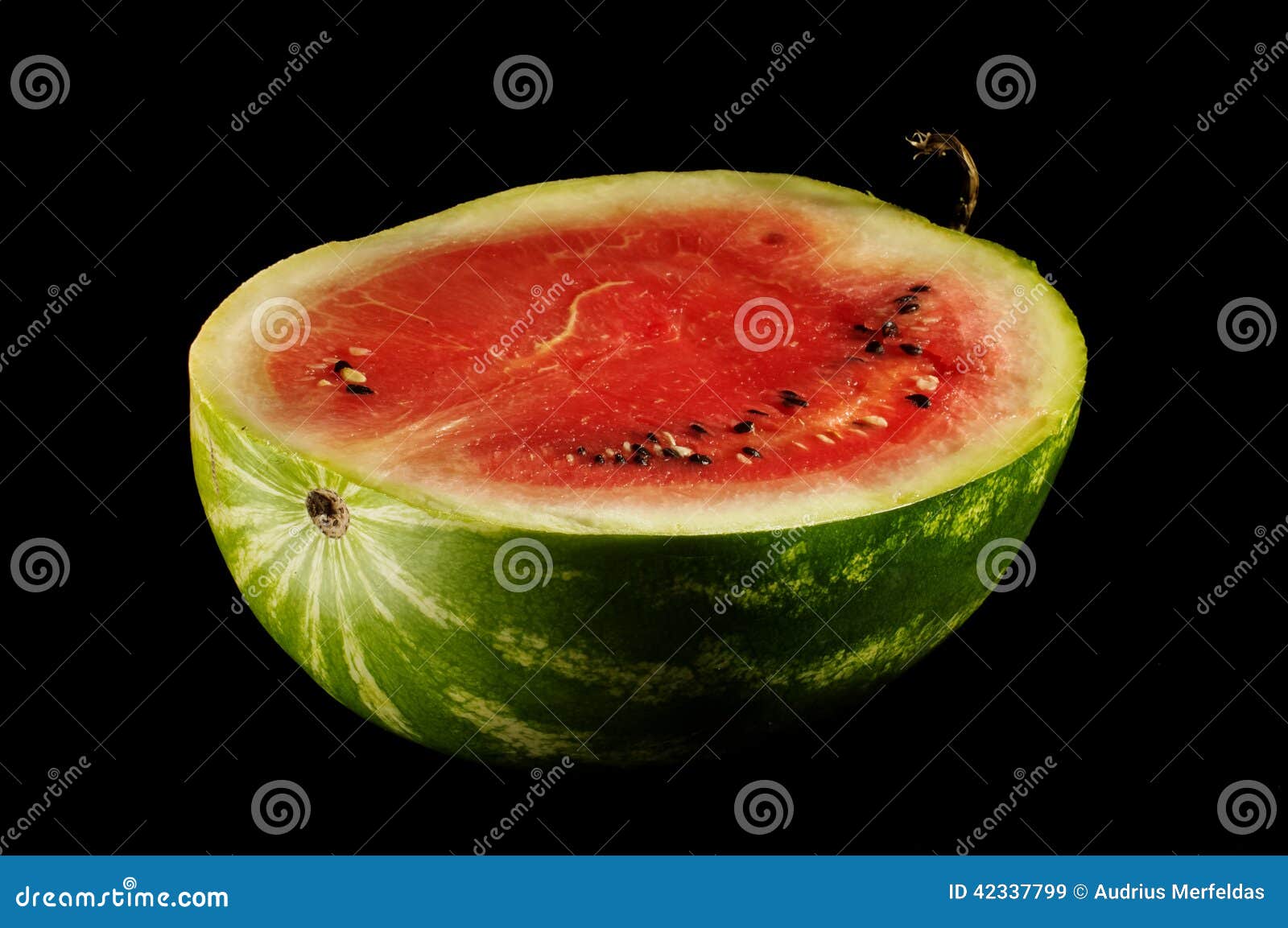 Half Cut Watermelon Isolated on the Black Background Stock Image ...