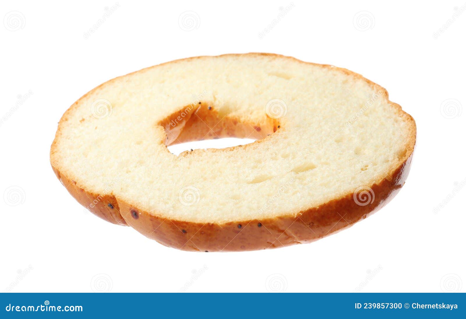 Half of Delicious Fresh Bagel Isolated on White Stock Photo - Image of ...