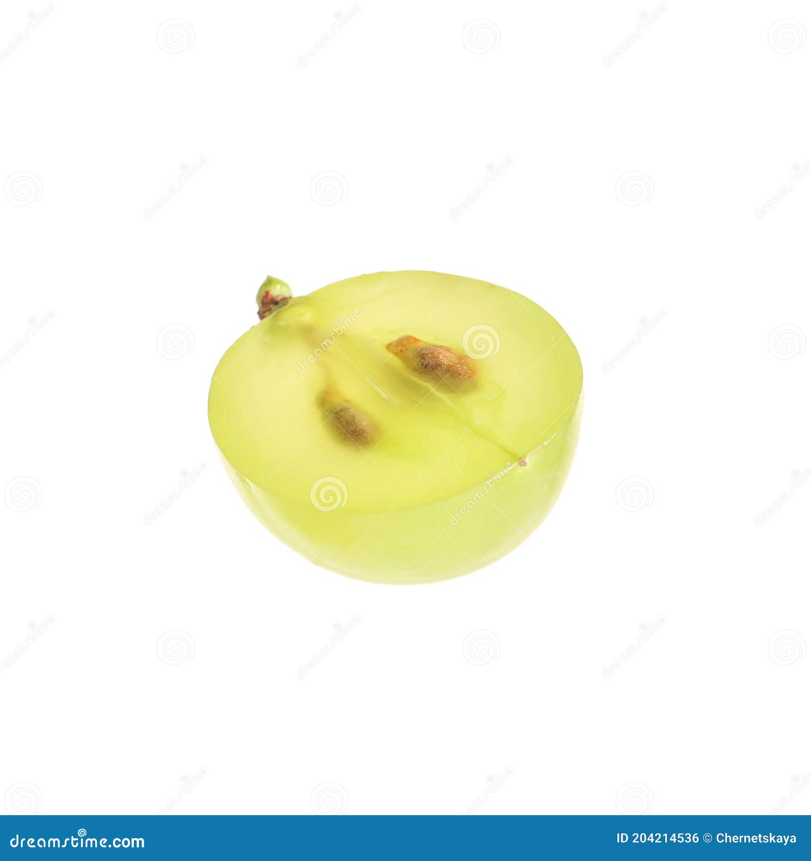 Half of Delicious Ripe Green Grape Isolated on White Stock Photo ...