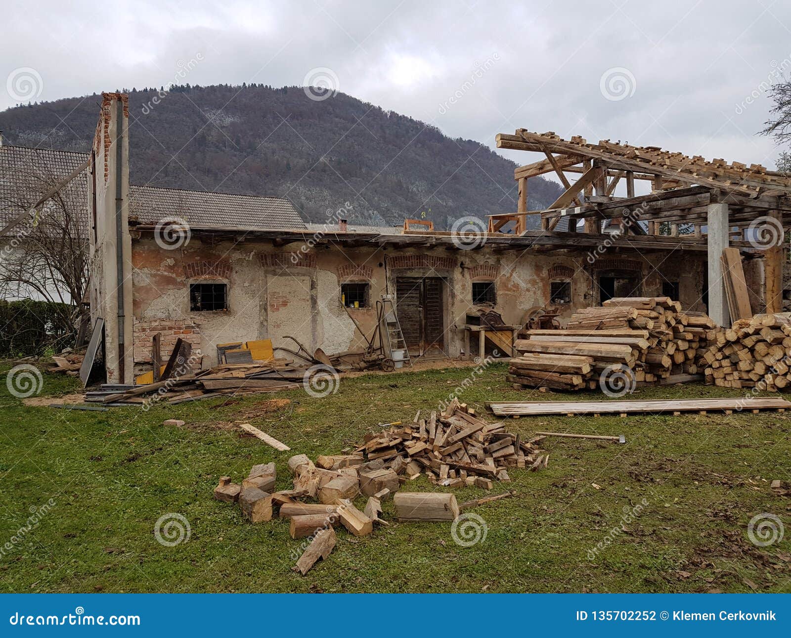 Half Destroyed Barn from Side Stock Photo - Image of culture, destroyed ...