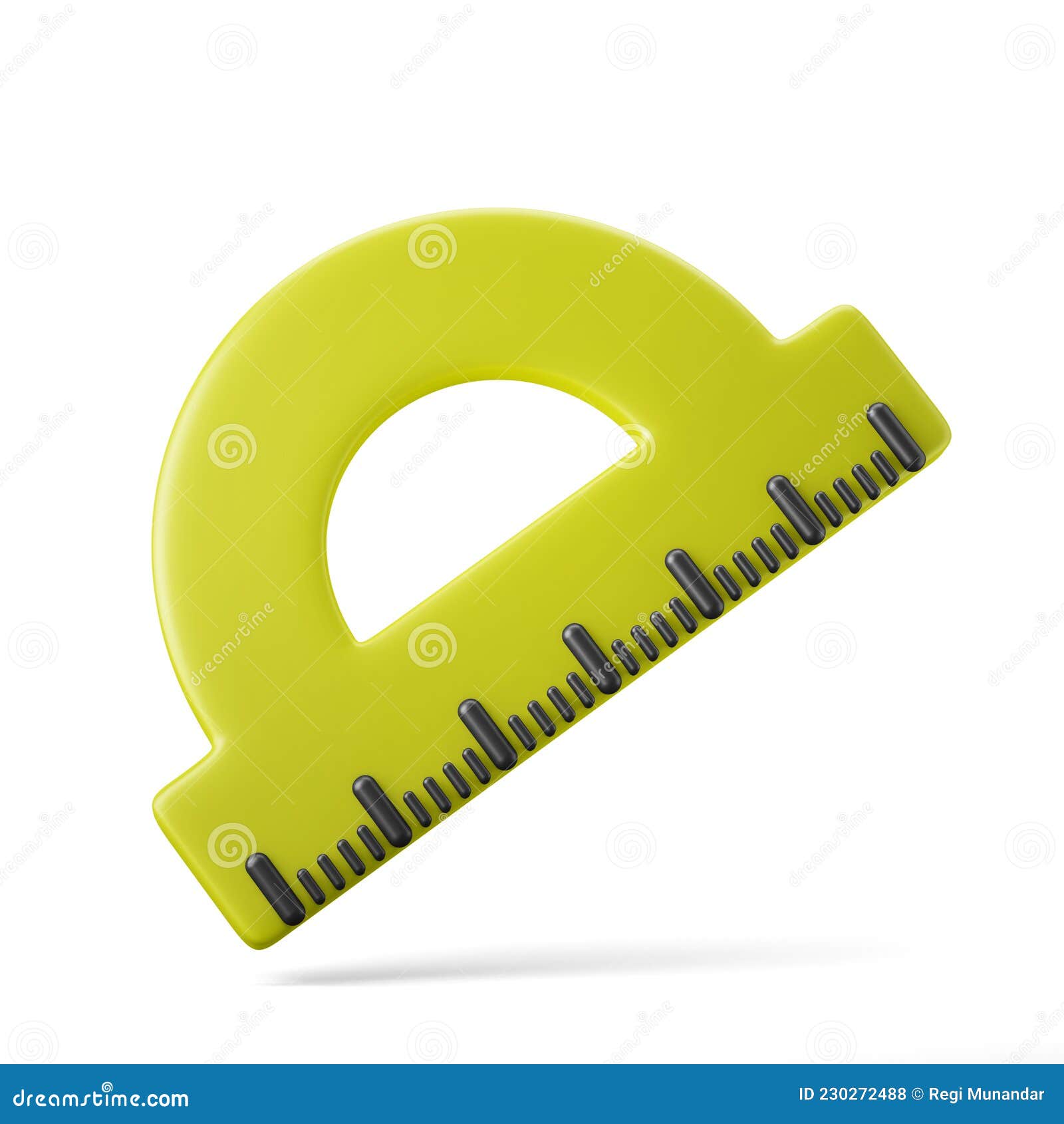 Half Disk Protractor Degrees Ruler 3d Illustration Rendering Icon ...